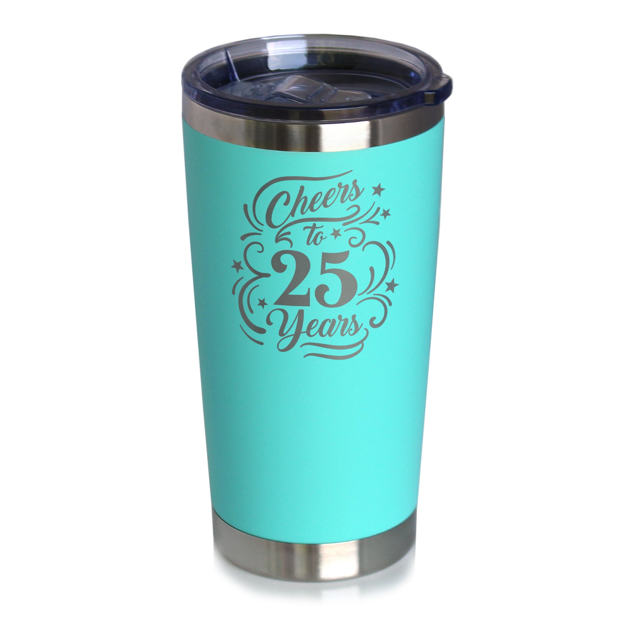 Bevvee Insulated Travel Tumbler 20 oz Cheers 25 Years 25th Anniversary ...