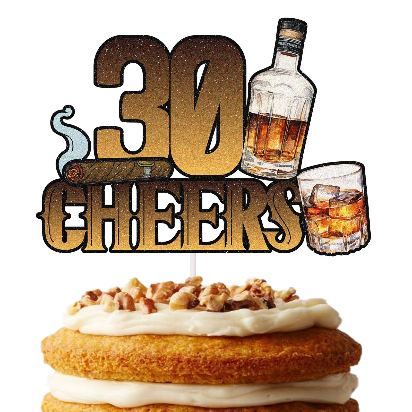 Cheers 30 Happy Birthday Cake Topper COC130th Birthday Cake Topper Men ...