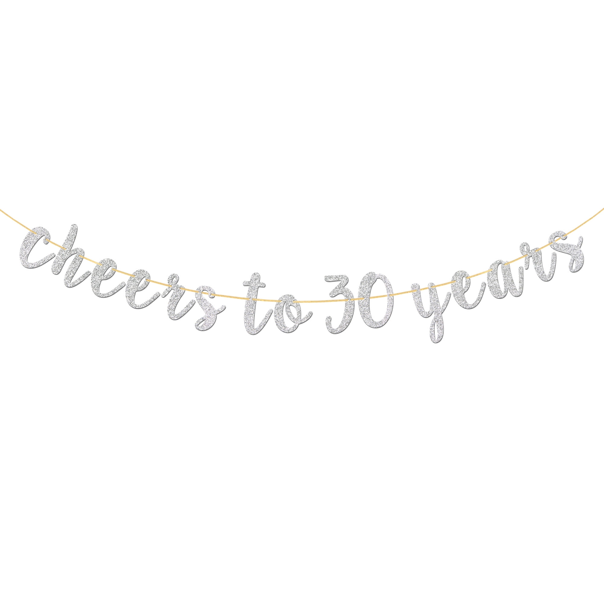 Cheers to 30 Years Banner, Silver Glitter 30th Birthday / Anniversary ...