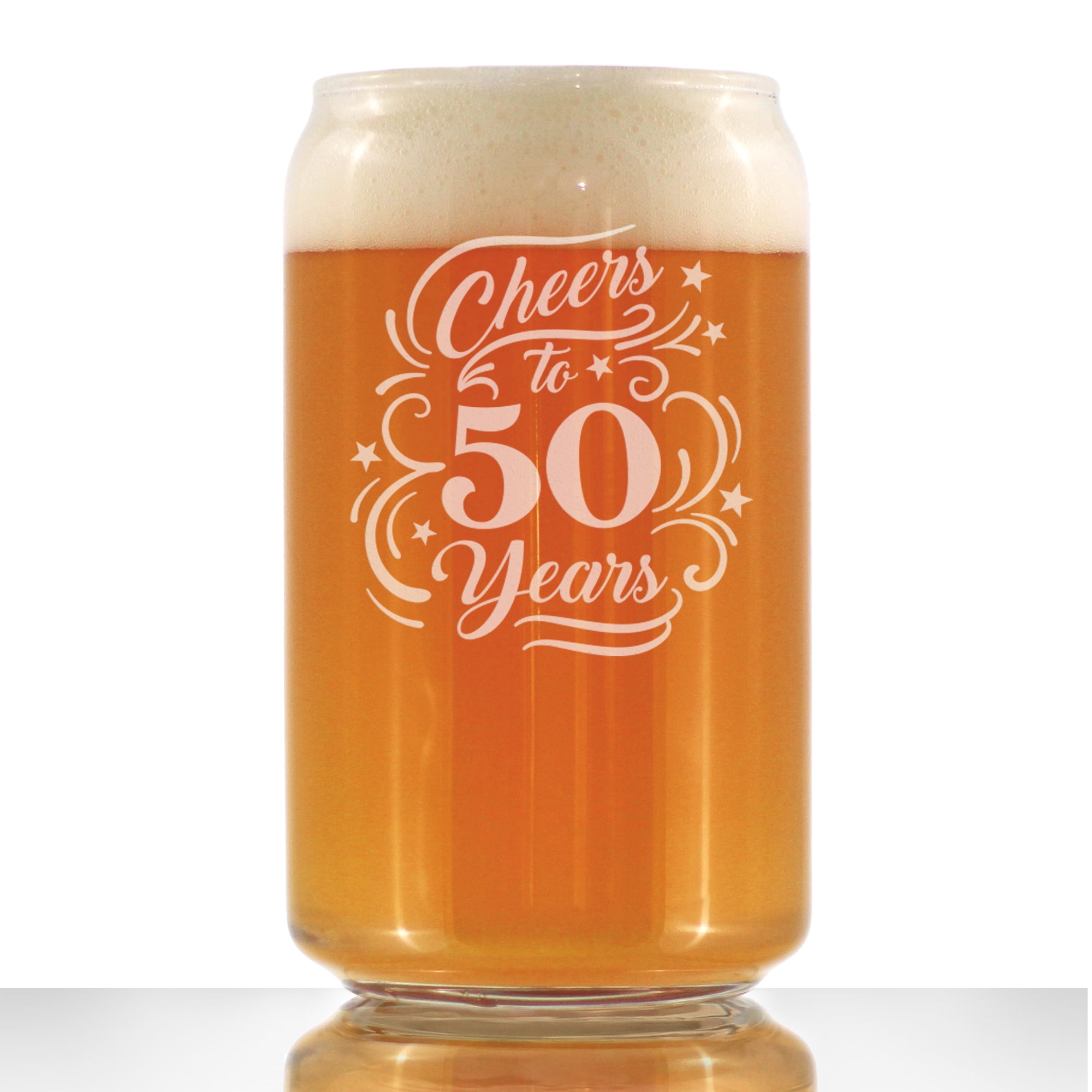 Cheers 50 Years - Beer Can Pint Glass - 50th Anniversary Gifts - 16 ...