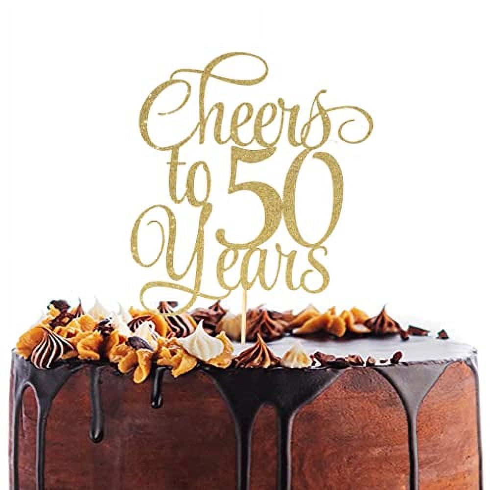 Cheers to 50 Years Cake Topper - 50th Birthday Cake Topper,50 Cake ...