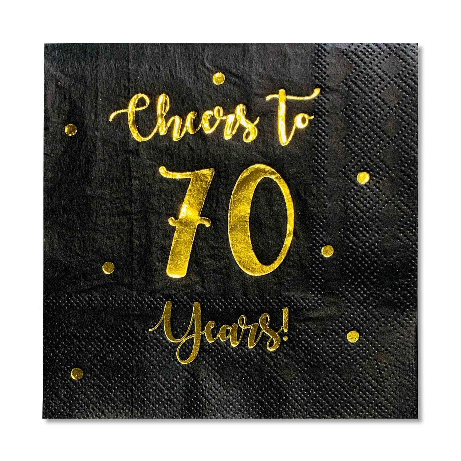 Cheers To 70 Years Cocktail Napkins Happy 70th Birthday Decorations