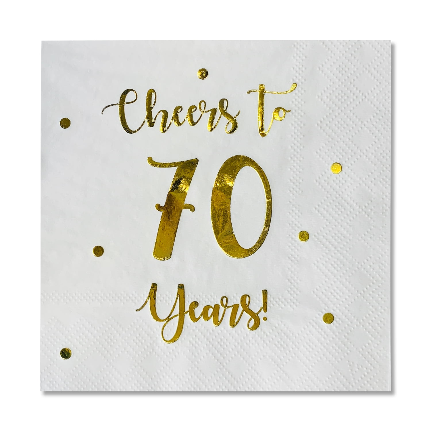 Cheers to 70 Years Cocktail Napkins, 50-Pack 3-Ply, 5 x 5 in - Walmart.com