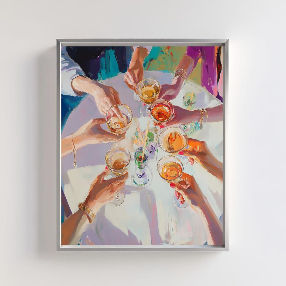 Cheers Art Print, Celebration Wall Art For Cocktail Party, Elegant ...