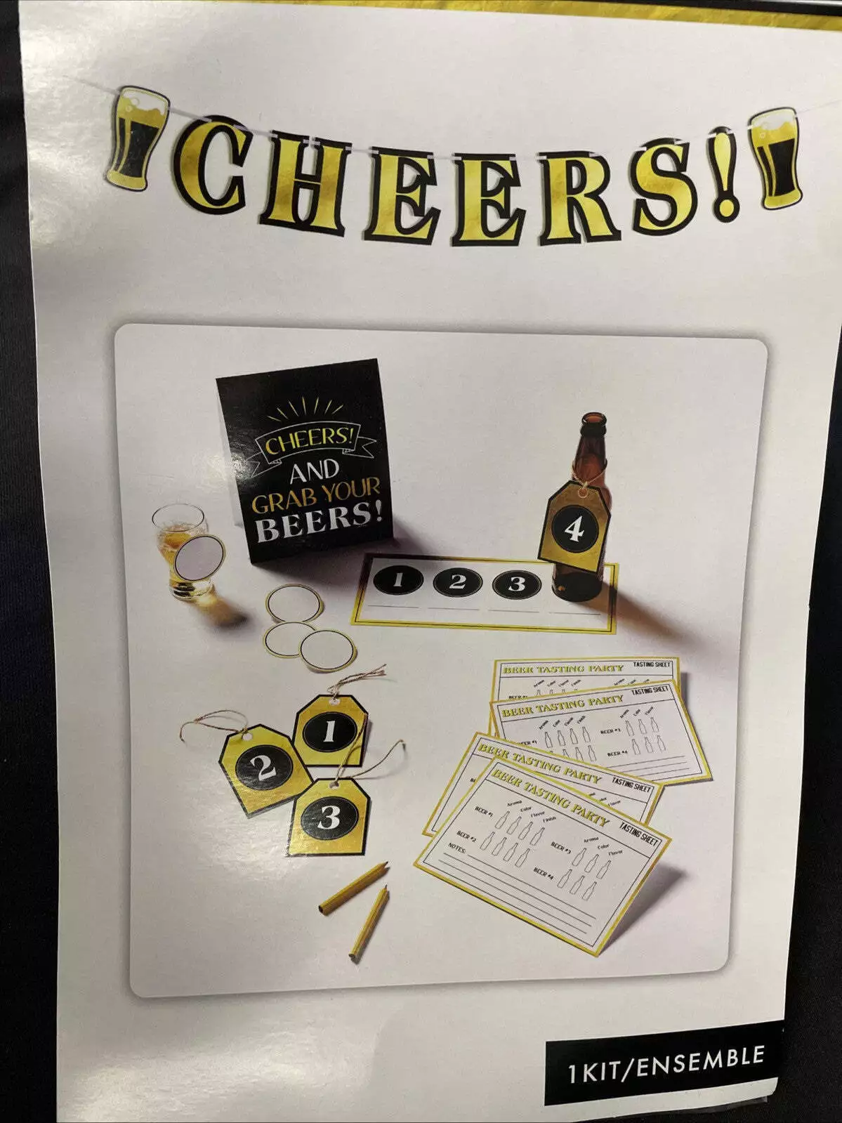 "Cheers" Beer Tasting Kit W/Hanging Decorations Party Fun - Walmart.com