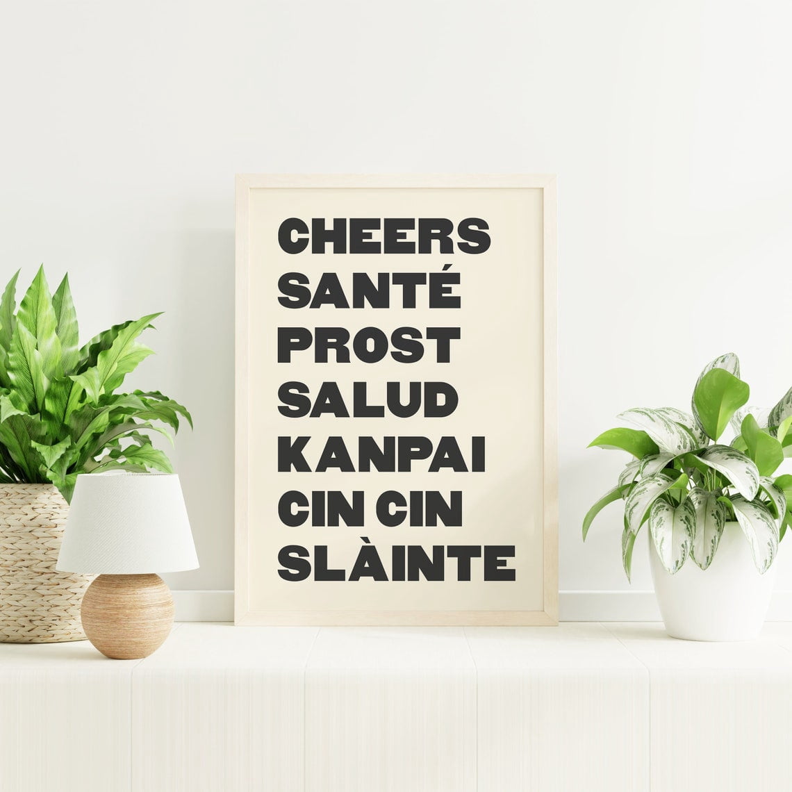 Cheers Cocktail Poster Cute Black Bar Car Pink Art Neutral Kitchen Wall ...