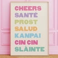 Cheers Cocktail Print Cute Colorful Bar Car Print Pink Cocktail Bar Art ...