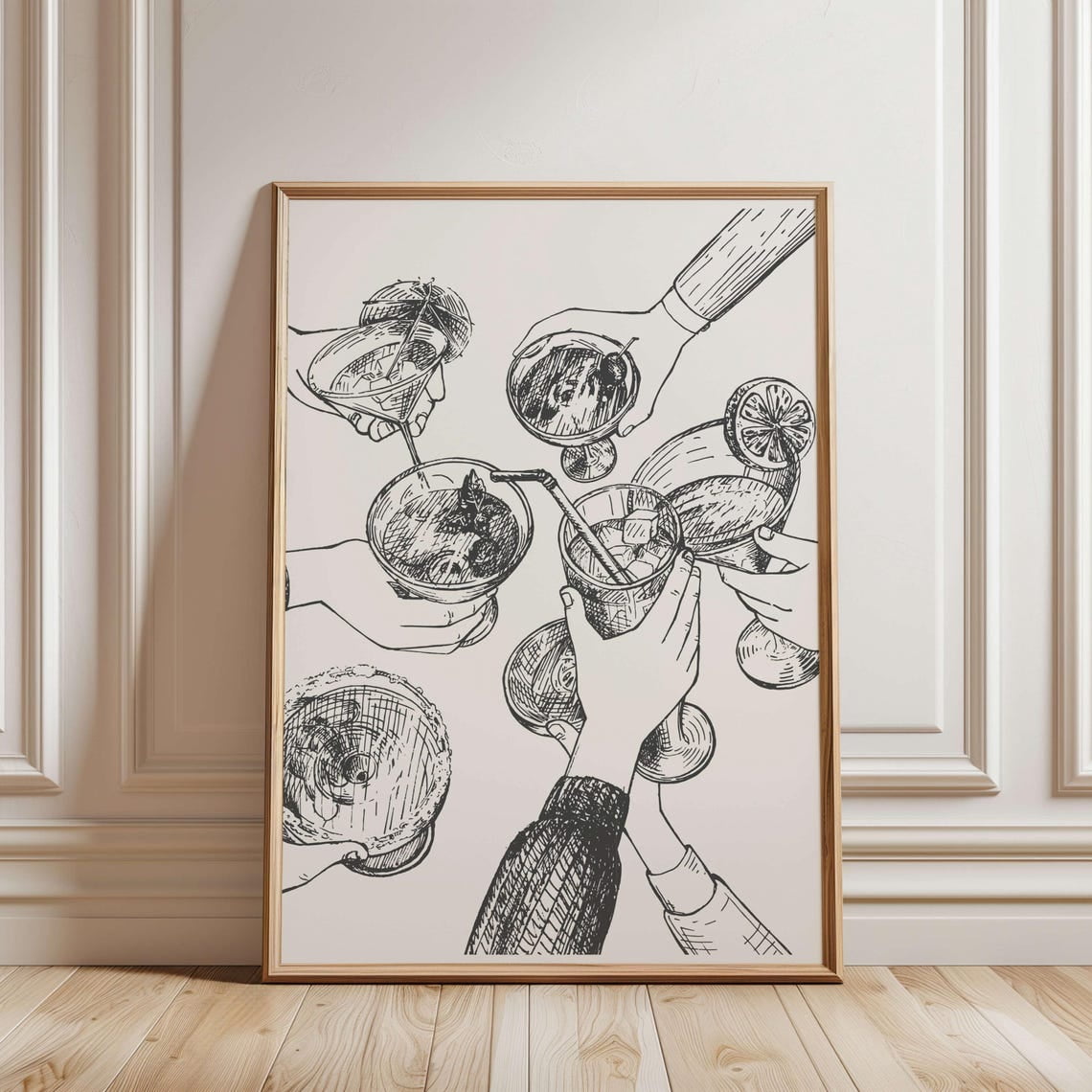 Cheers Cocktail Print, Keep Em Coming Print, Bar Cart Decor, Retro ...