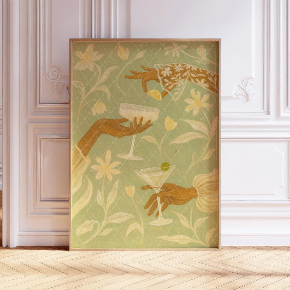 Cheers Cocktail Print Wall Art, Bar Decor, Trendy Kitchen Print, Cute ...