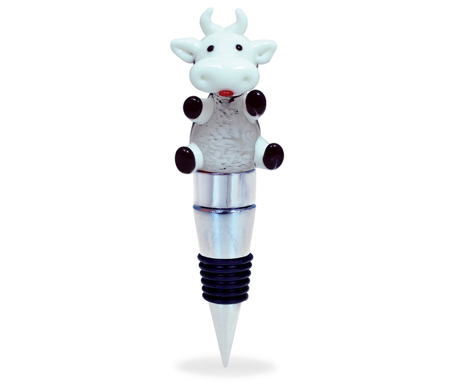Cheers Cow Glass Wine Stopper with LED Changing Lights - Multi Color ...