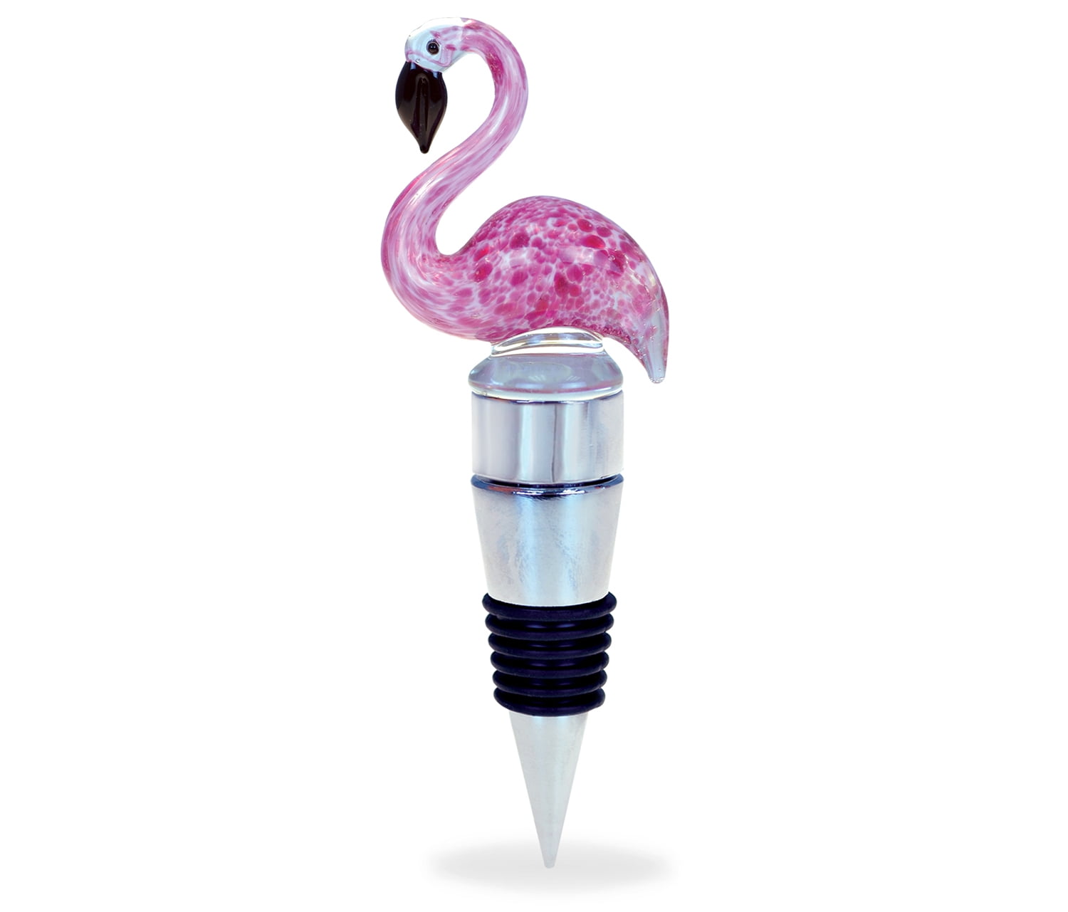 Cheers Flamingo Glass Wine Stopper - Elegant Wine Bottle Stopper ...