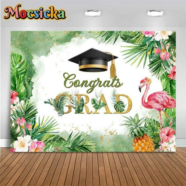 Cheers Graduation Backdrop Photography Black Bachelor Cap Gold Balloon ...