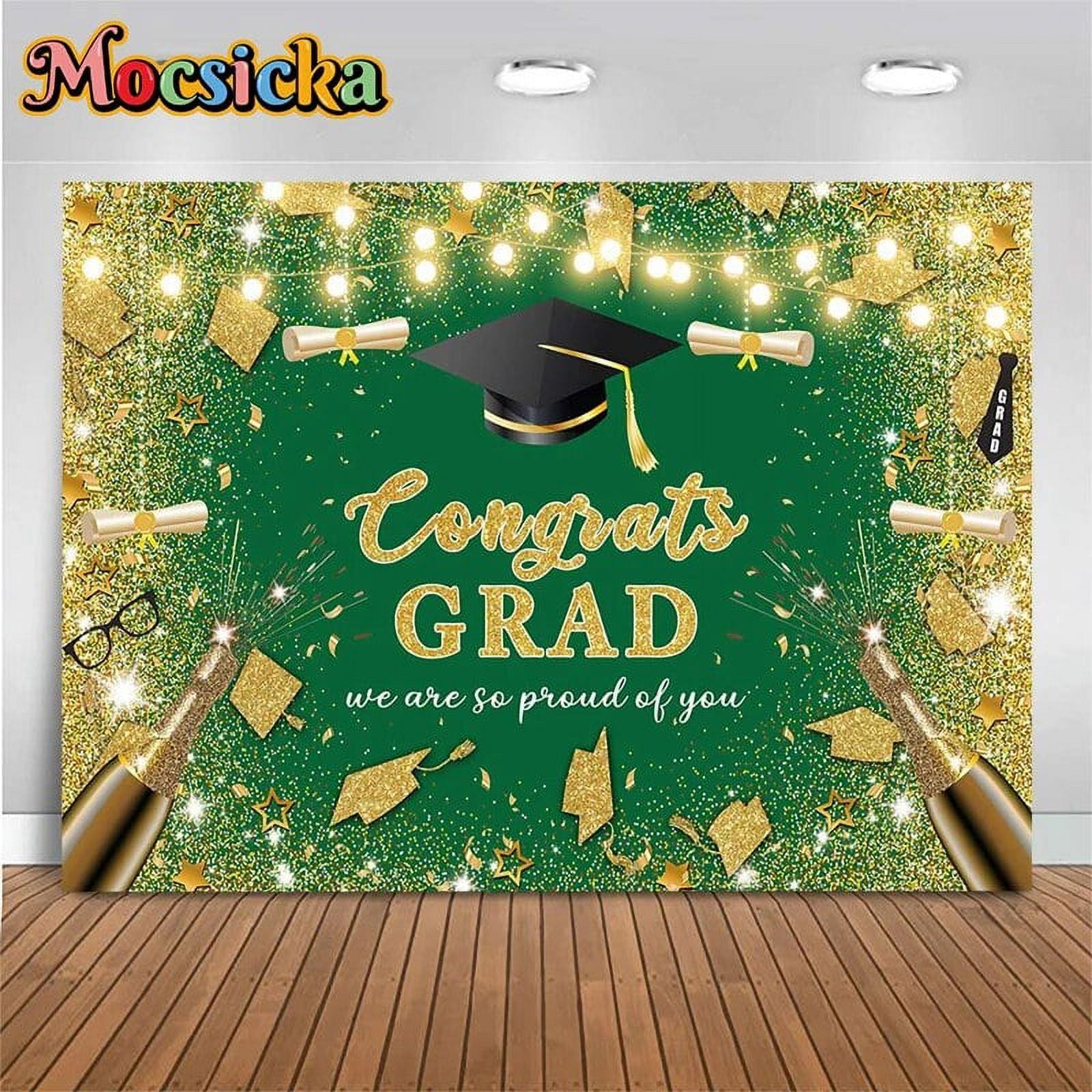 Cheers Graduation Backdrop Photography Black Bachelor Cap Gold Balloon ...