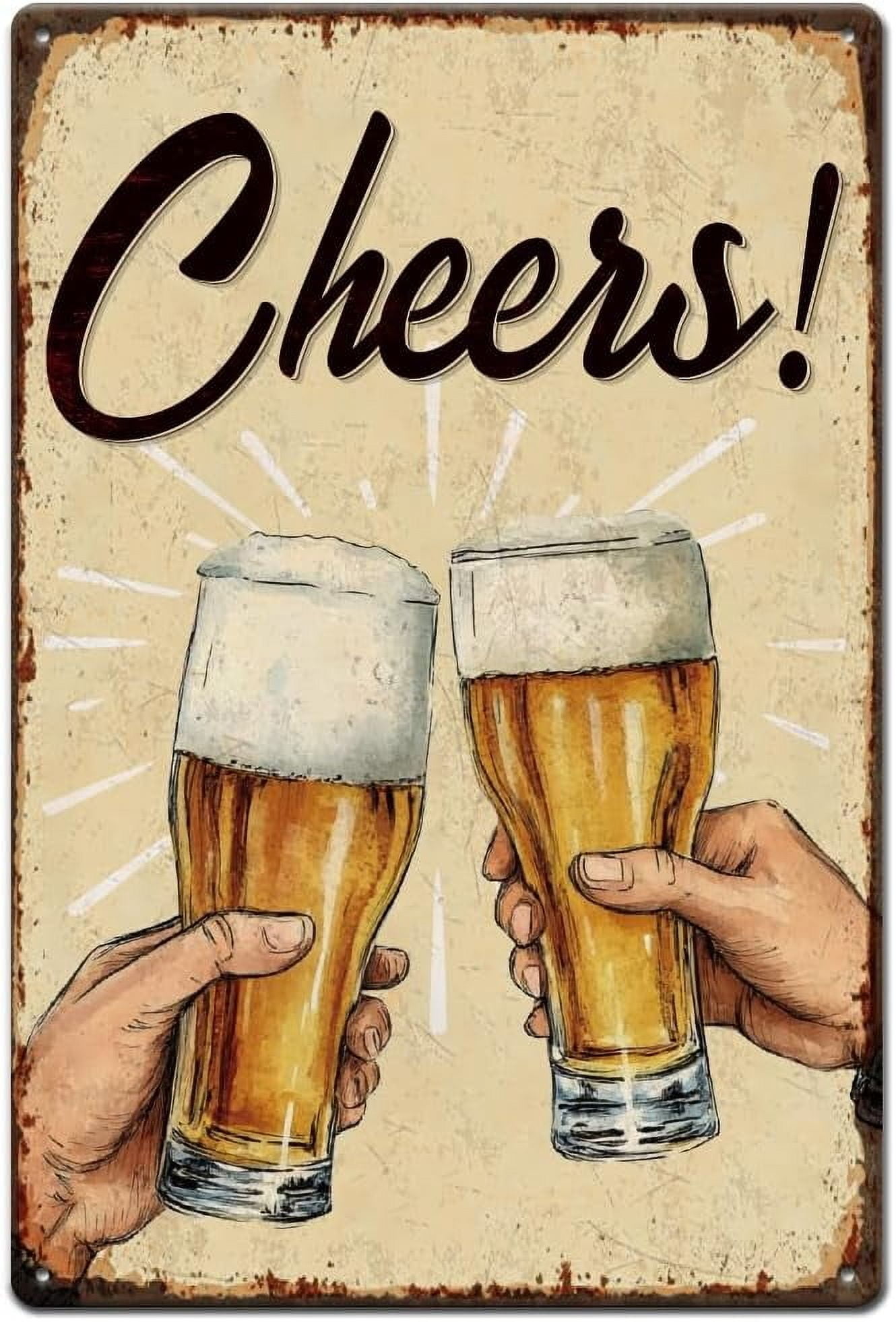 Cheers Metal Tin Sign Drink Tin Sign Beer Bongo Metal Signs Vintage Art ...
