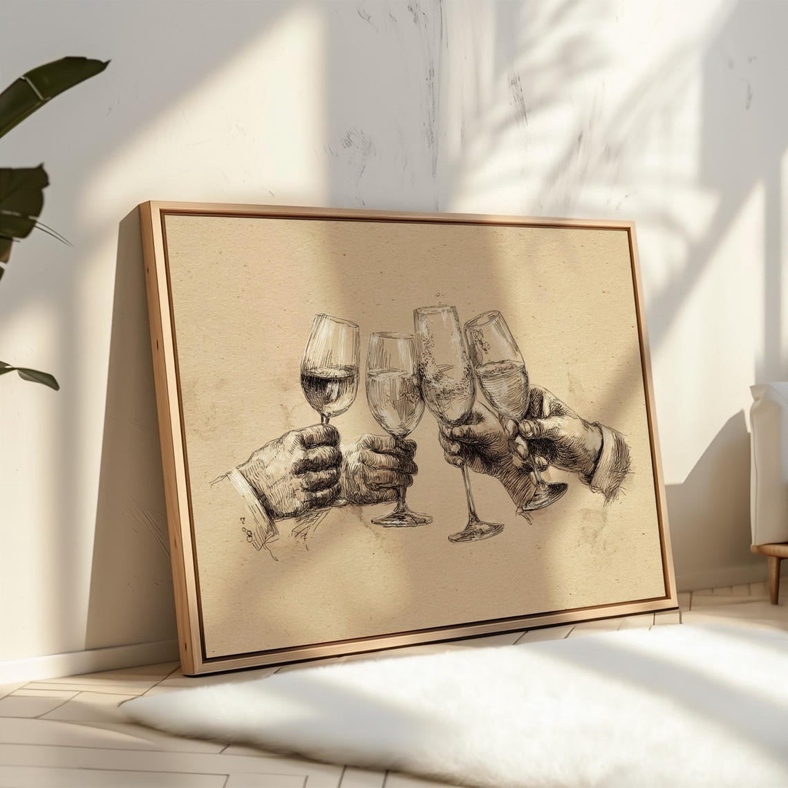 Cheers Minimalist Bar Decor Wall Art Stylish Vintage Food, Unframed ...