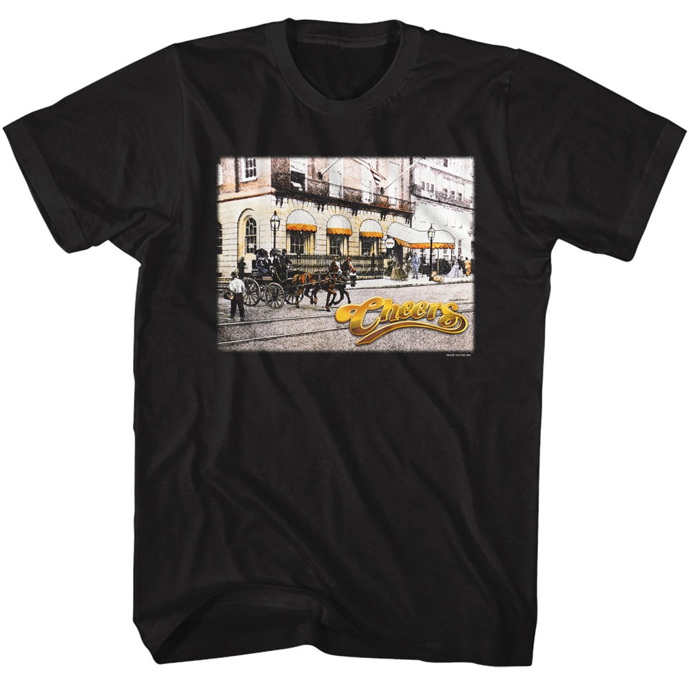 Cheers Opening Credits Street Men's T Shirt (Black, Big&Tall3XLT ...