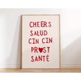Cheers Print Bar CArt Cheers In Different Languages Poster Cute Kitchen ...