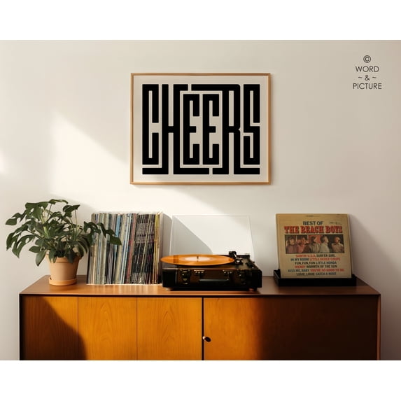 Cheers Print, Bar Cart, Cocktail Poster, Bar Wall Decor, Cheers Art ...