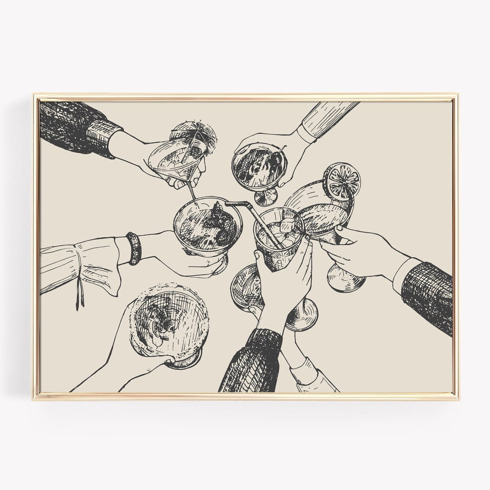 Cheers Print, Bar Cart Wall Decor, Cheers Sign, Cheers Print Wall Art ...