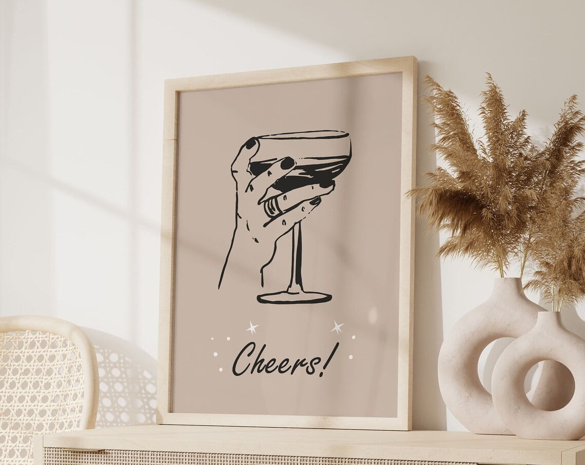 Cheers Saying Art Print, Cheers Definition Print, Typography Quote ...