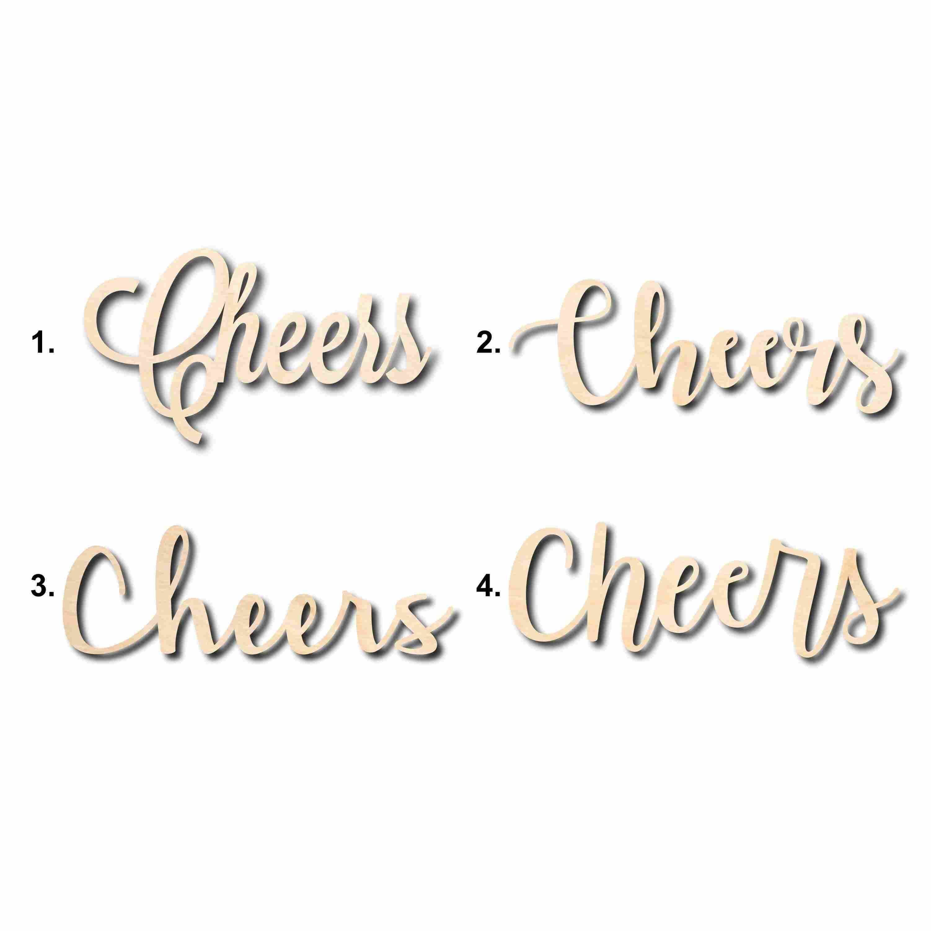 Cheers Sign Unfinished Wood Cutout Home Decor DIY Option 3- 10" Wide ...