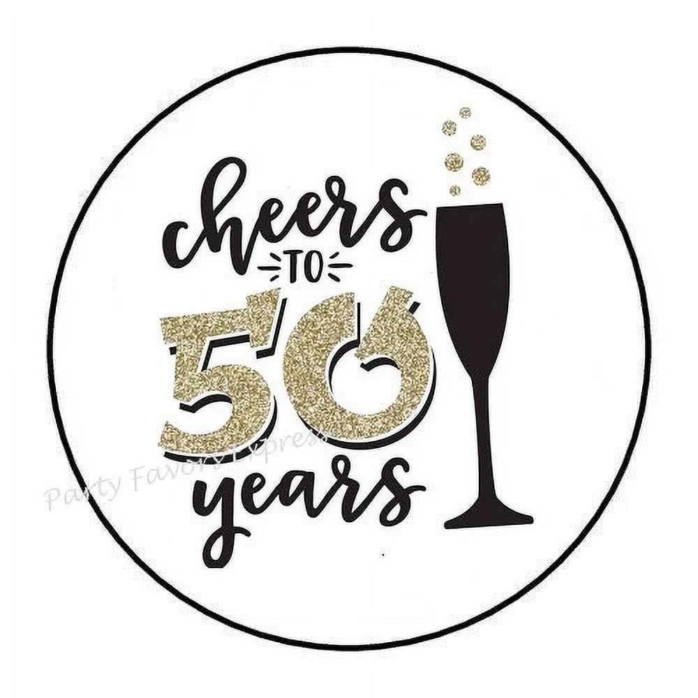 Cheers To 50 Years Stickers Party Favors Phone Decal Water Bottle ...
