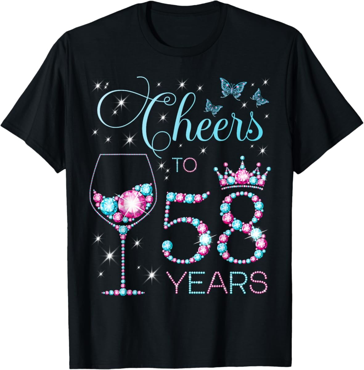 Cheers To 58 Years Old 58Th Birthday Party 58Th Happy Bday Unisex Men ...