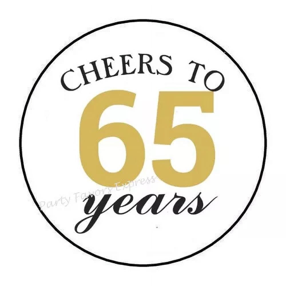 Cheers To 65 Years Sticker Party Favors Sticker Envelope Seals Labels ...