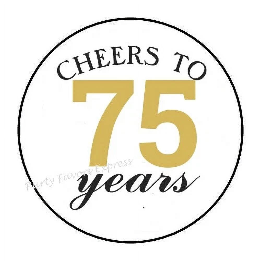 Cheers To 75 Years 75Th Birthday Stickers Party Favors Phone Decal ...