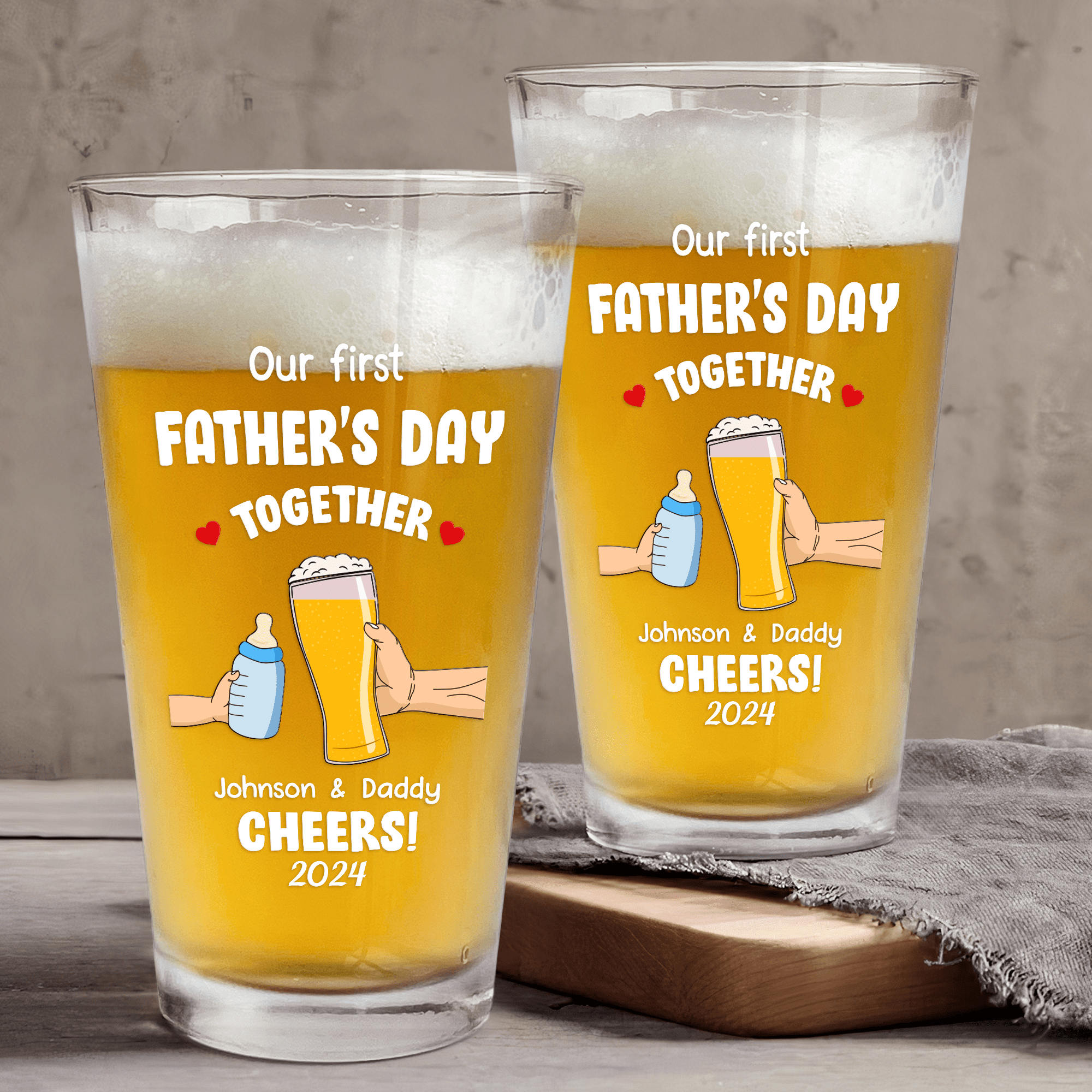 Cheers To Dad! Personalized Beer Glass - Pint Cup Father's Day Gift ...