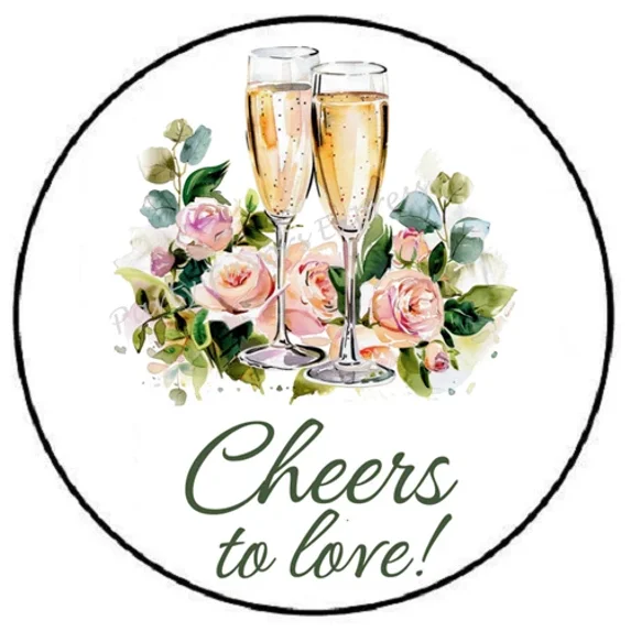 Cheers To Love Anniversary Wedding Stickers Party Favors Phone Decal ...