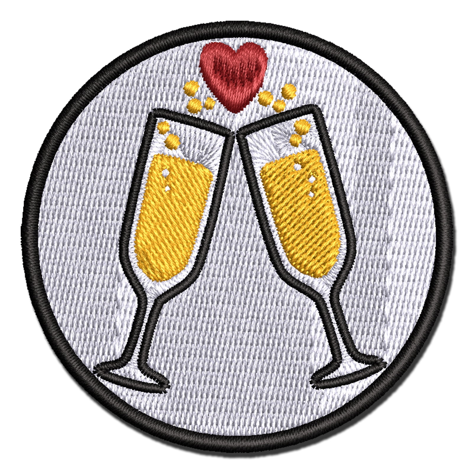 Cheers Toast Champagne Heart Love Wedding Anniversary Applique Multi ...