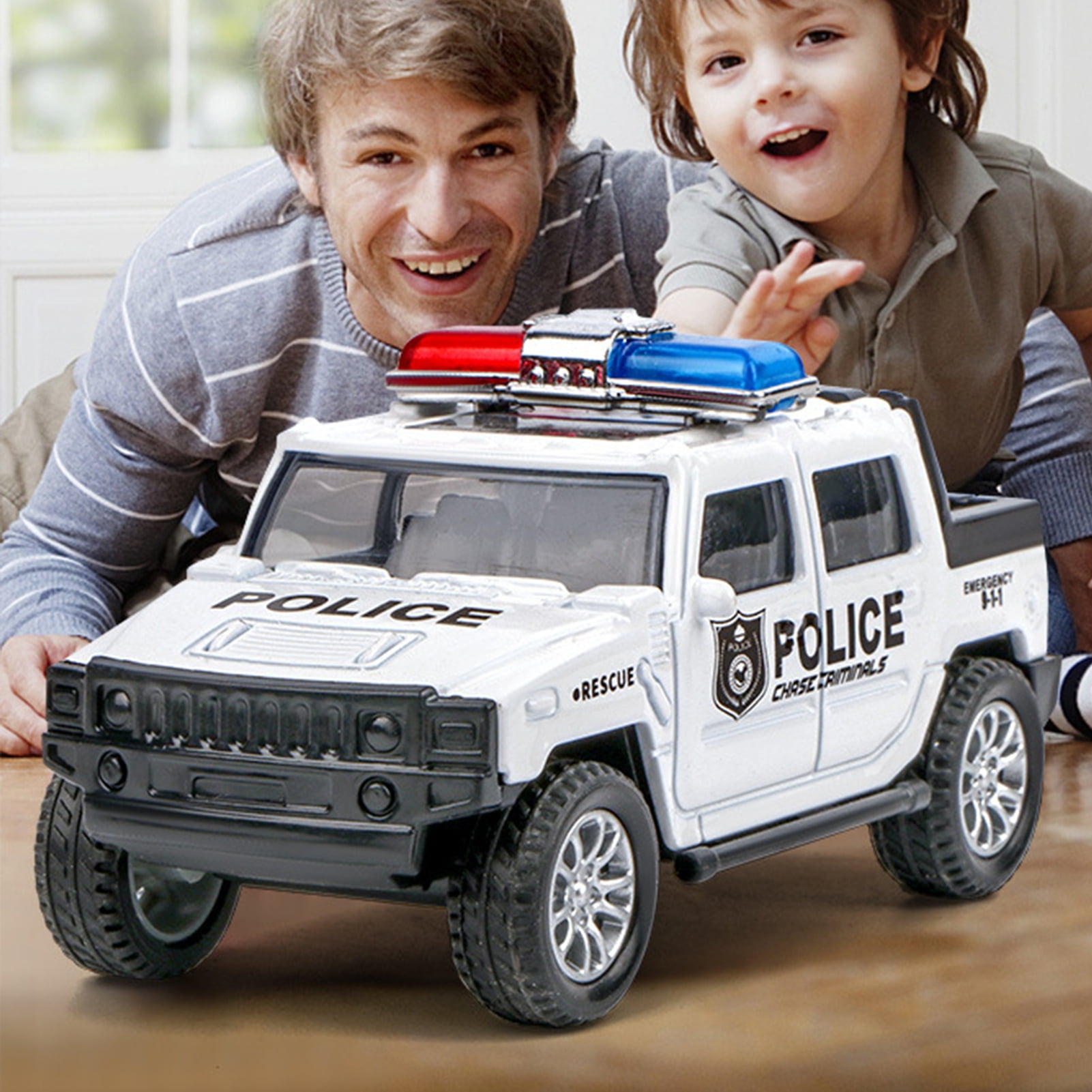 Cheers.US 1/36 Simulation Police Car Vehicle Pull Back Truck Model Kids ...