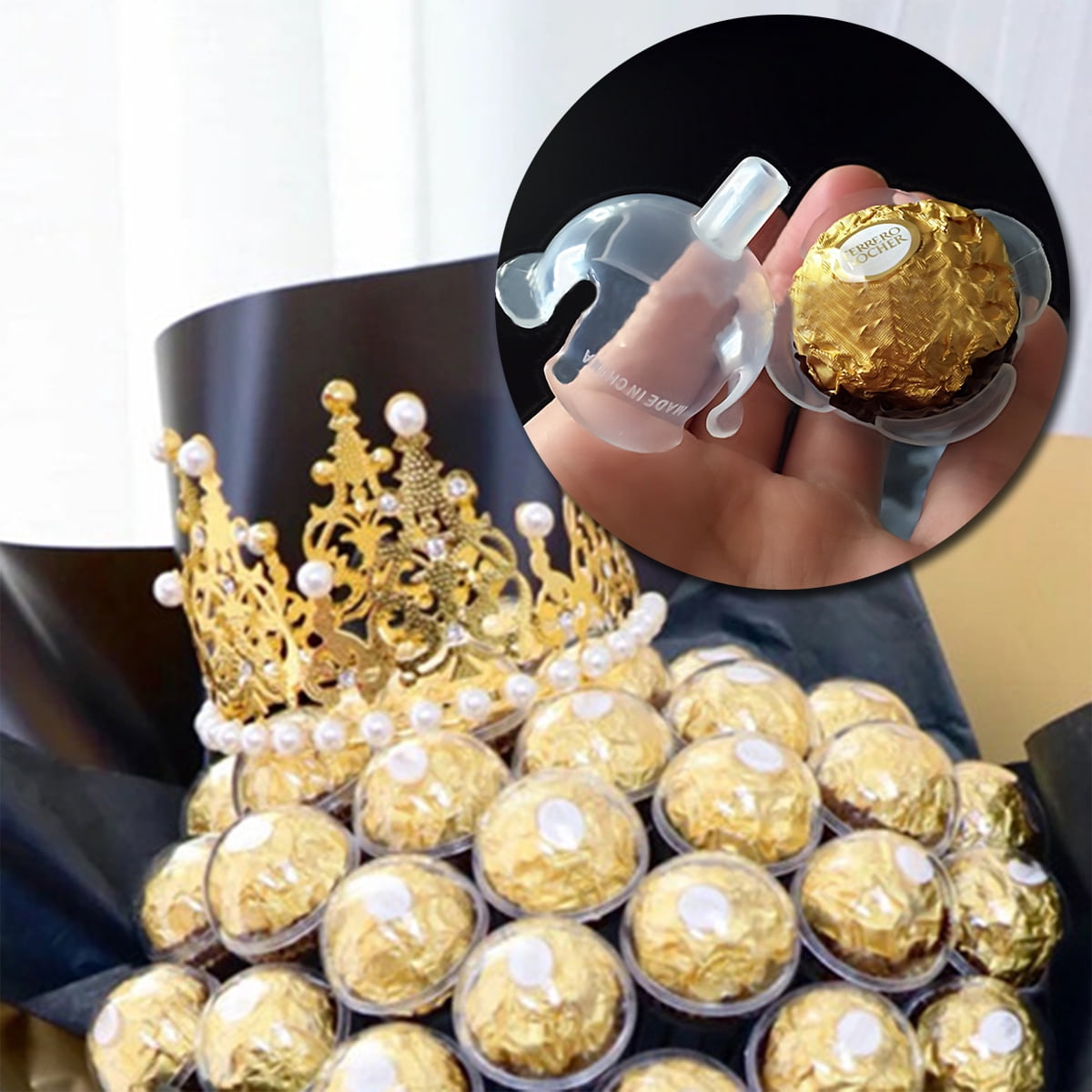 Cheers US 100Pcs Clear Chocolate Box Holder Plastic Chocolates Plastic ...