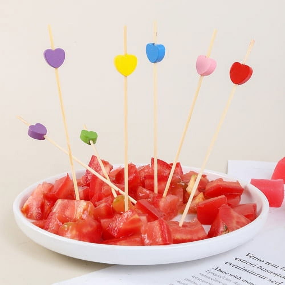 Cheers.US 100Pcs Cocktail Picks Bamboo Toothpicks Disposable Fruit ...
