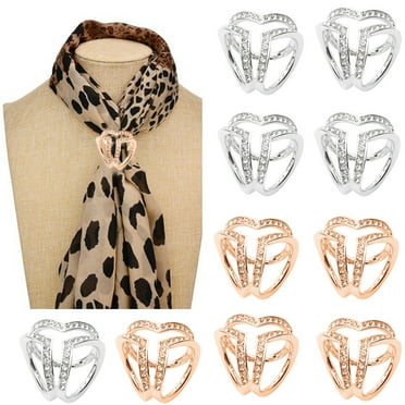 Fridja Scarf Ring Clip Holder Silk Scarves Brooch Women X Shape Pins ...