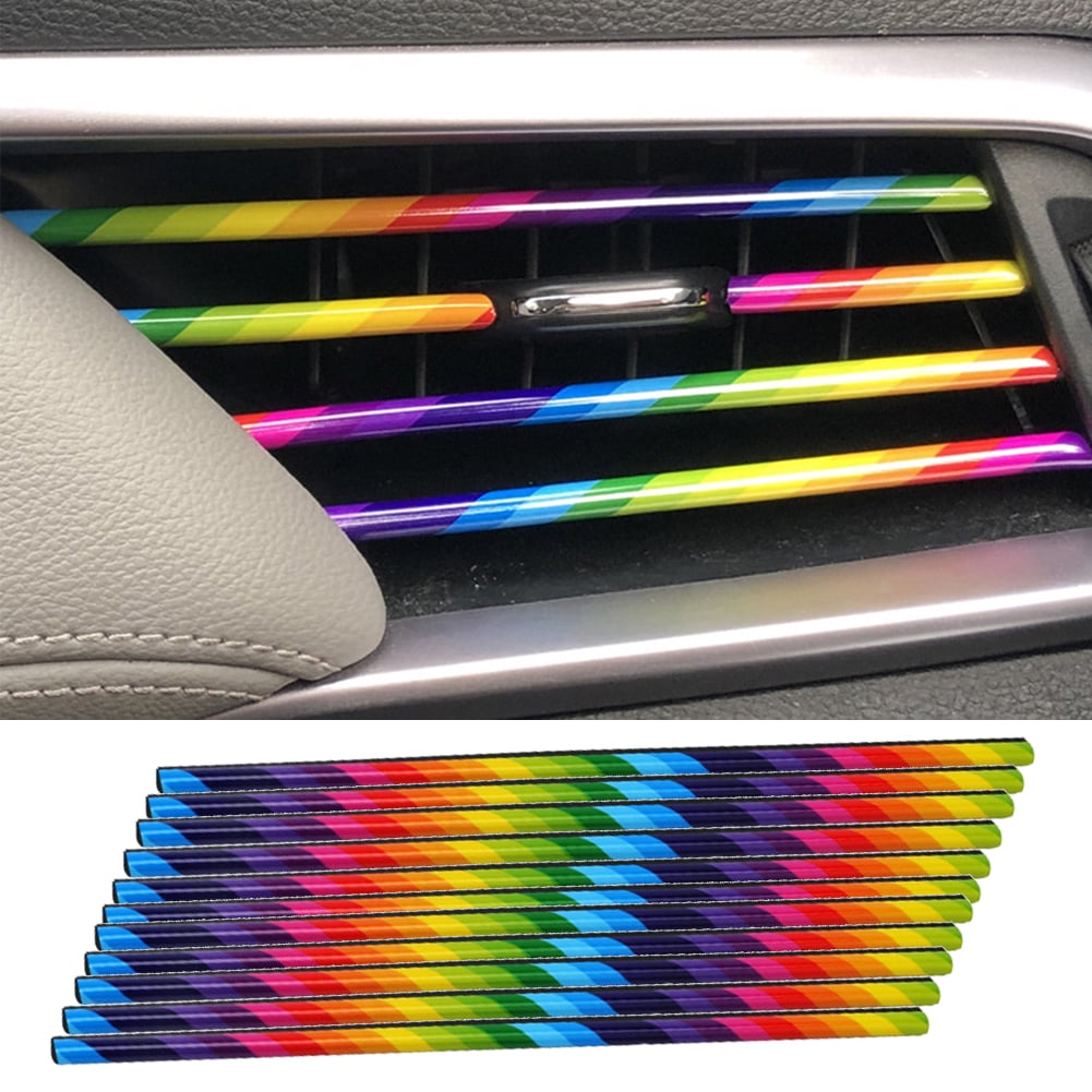 Cheers.US 10Pcs Car Air Conditioner Outlet Vent Decoration Strip DIY ...