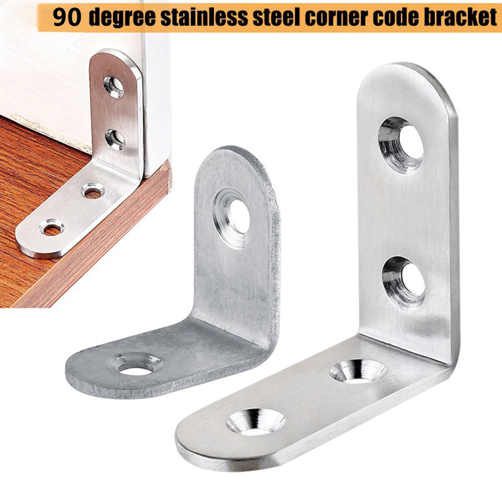 Cheers US Corner Brackets, 10Pcs L Shaped, Stainless Steel, Sturdy ...