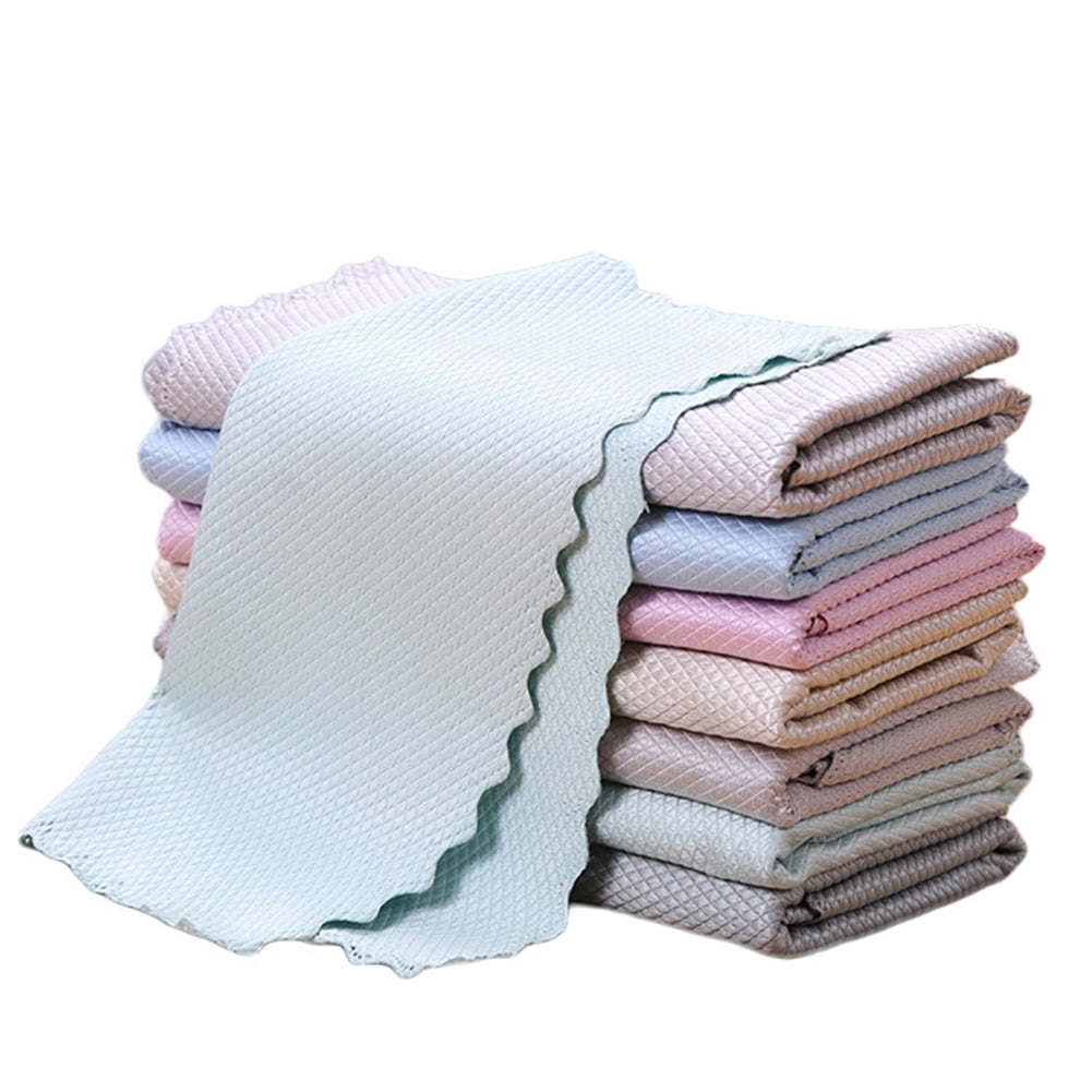Cheers.US 10Pcs Polyester Cleaning Cloth Kitchen Towels Dish Rags Soft ...