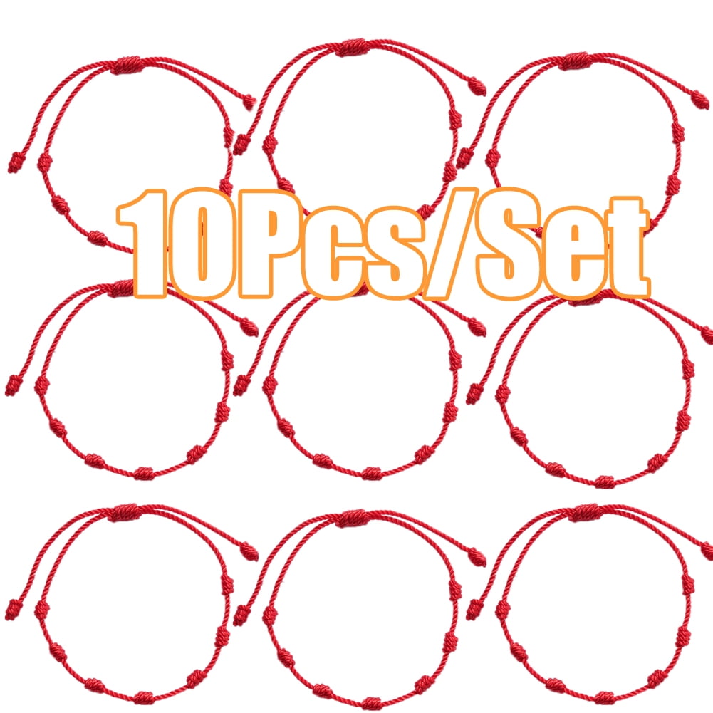 Cheers US 10Pcs Summer String Bracelets Red Bracelet Red Cord Bracelet ...