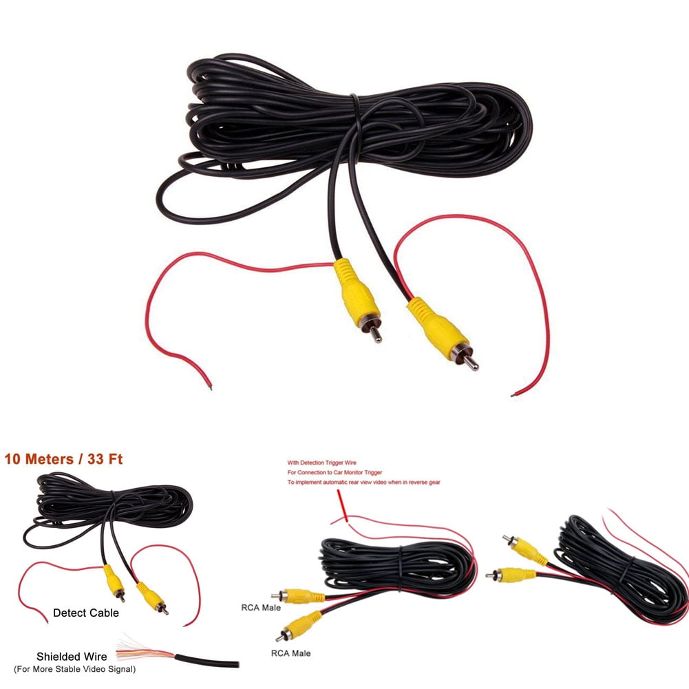 Cheers.US 10m/32ft Camera Video Extension Cable Lead + Reverse Wire Car ...