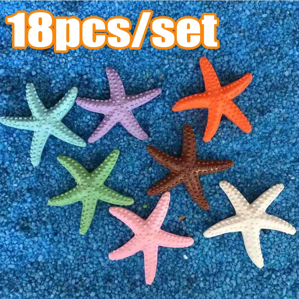 Cheers.US 18 Pcs/Set Dyed Finger Starfish Decor, Fairy Garden Beach ...
