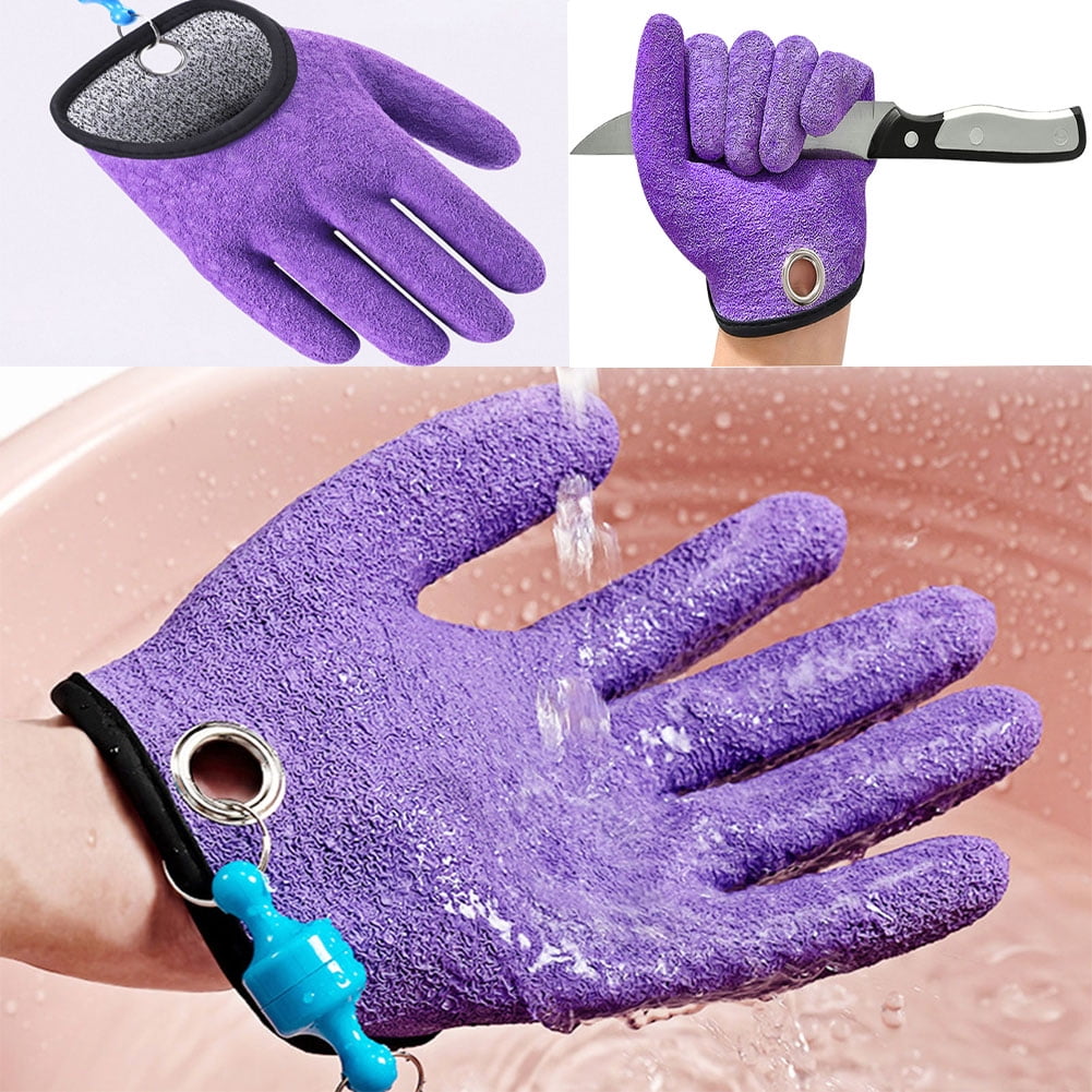 Cheers.US 1Pc Fish Handling Gloves for Fishing Textured Grip Palm Fish ...