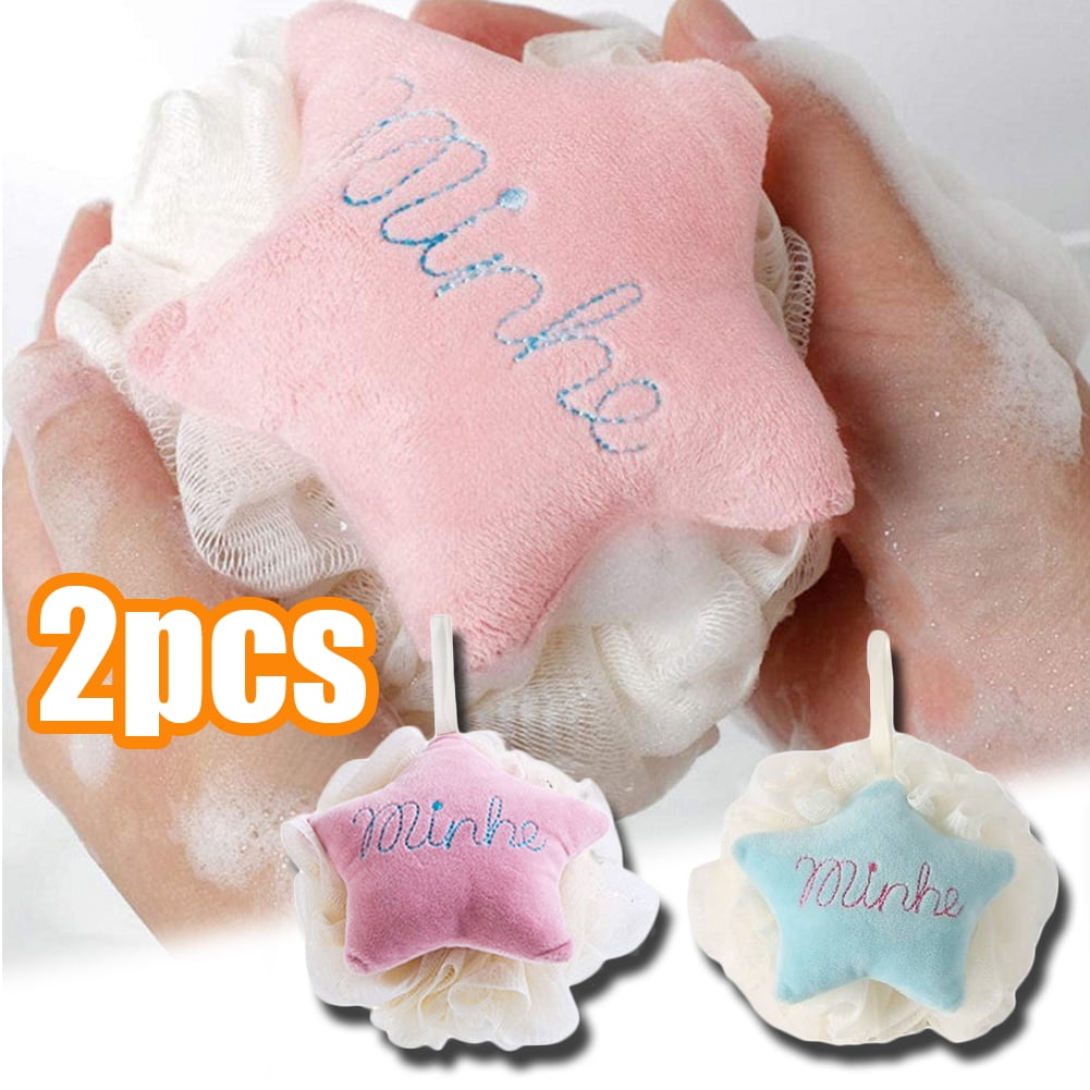 Cheers.US 2 Pcs Shower Sponge Star Bath Loofahs Pouf Wash Ball Puff ...