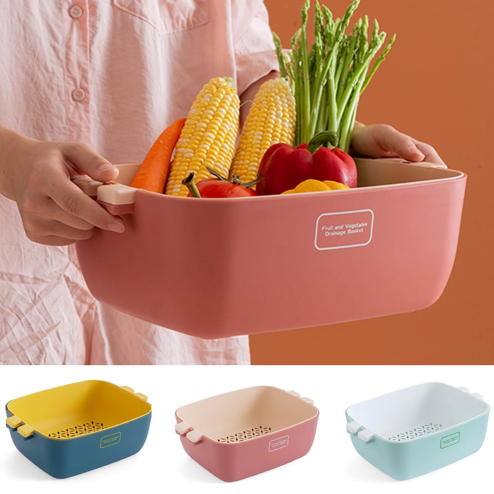 Cheers.US 2-in-1 kitchen Strainer/Colander & Bowl Sets, Large Plastic ...