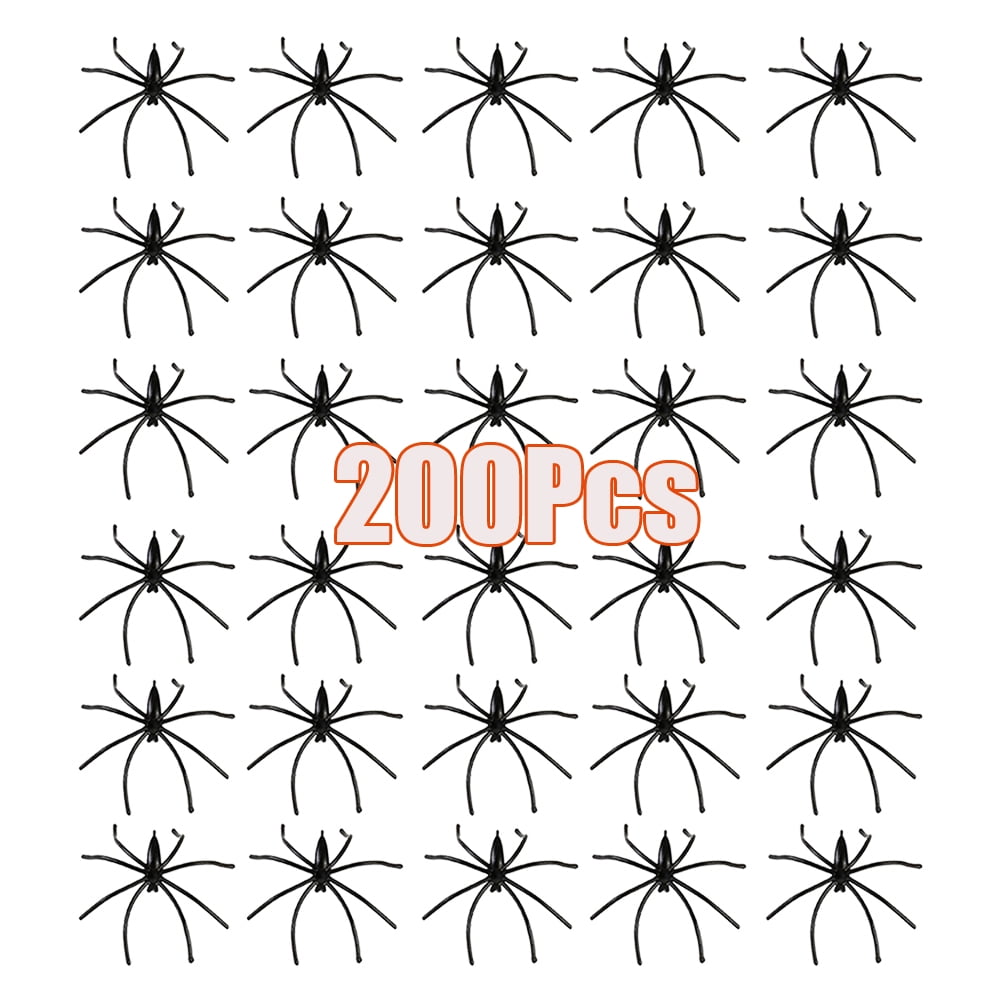 Cheers.US 200Pcs Mini Plastic Spiders, Halloween Toys ,Halloween Prank ...