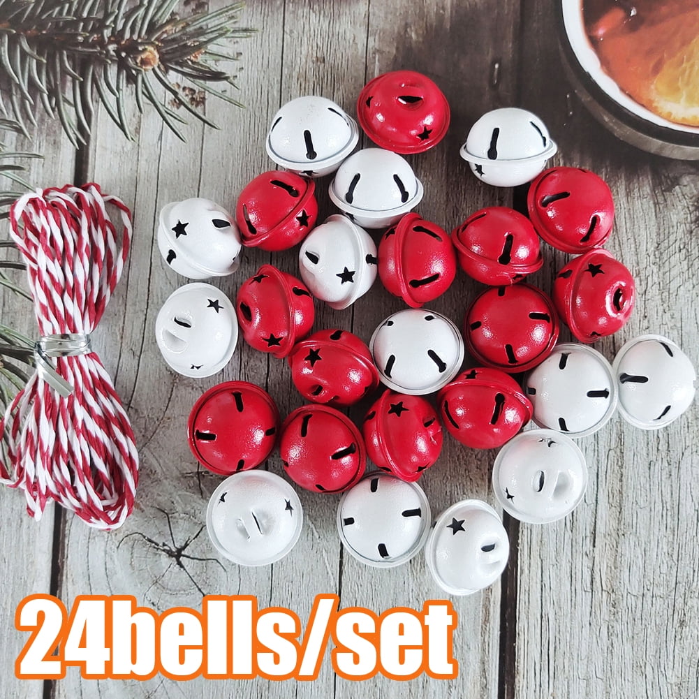 Cheers.US 24Bells/Set Christmas Bells Ornaments Christmas Jingle Bells ...