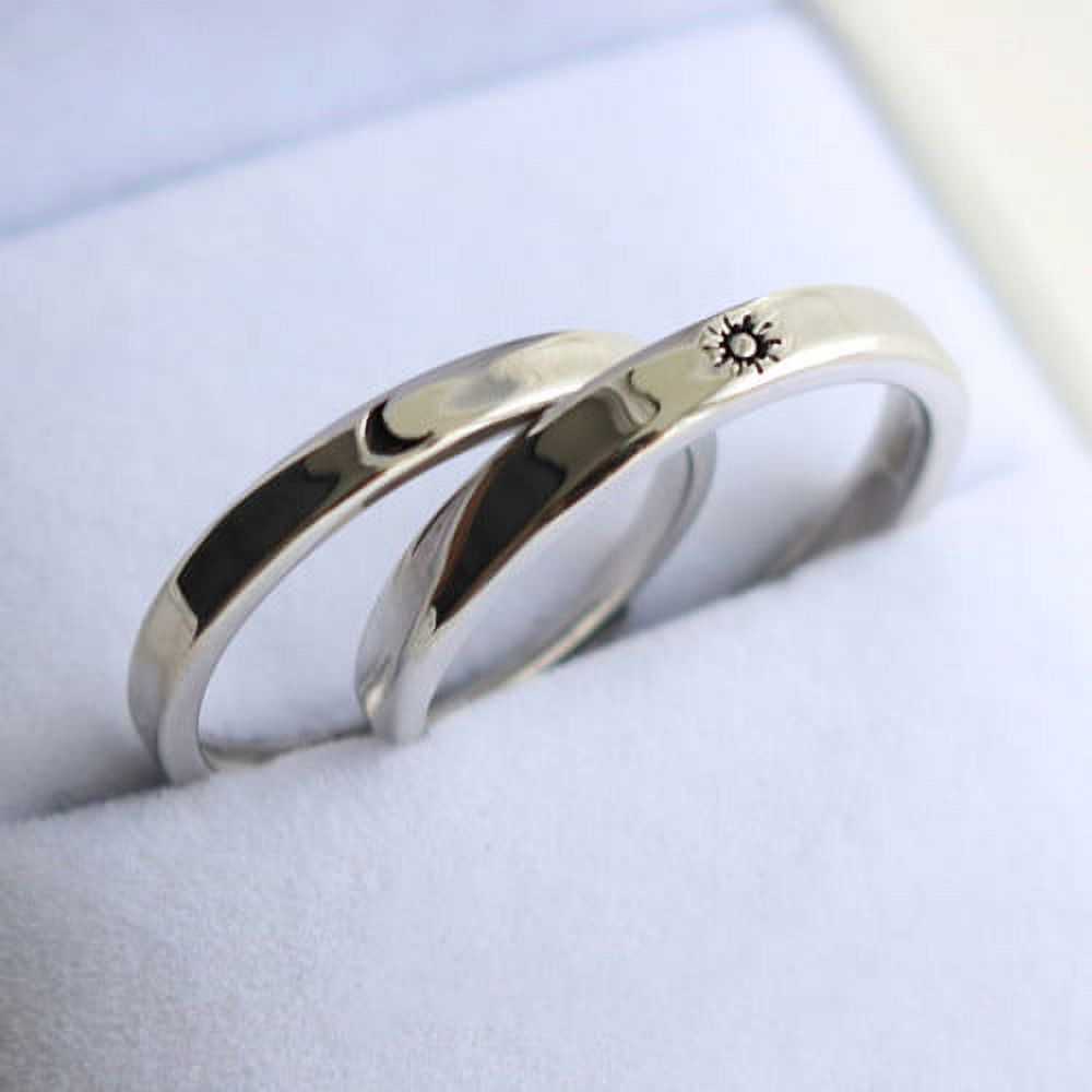 Cheers.US 2PCS Couple Ring Sun Moon Star Rings Couples Matching Set ...
