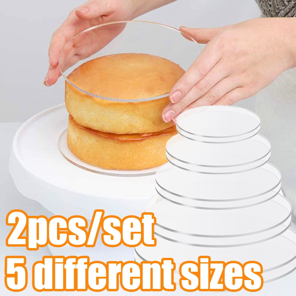 Cheers.US 2Pcs Acrylic Cake Disc - Round Acrylic Cake Disc, Acrylic ...