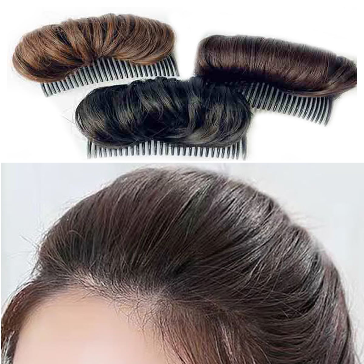 Cheers US 2Pcs Hair Bun Invisible False Hair Clip, Hair Base Bump ...